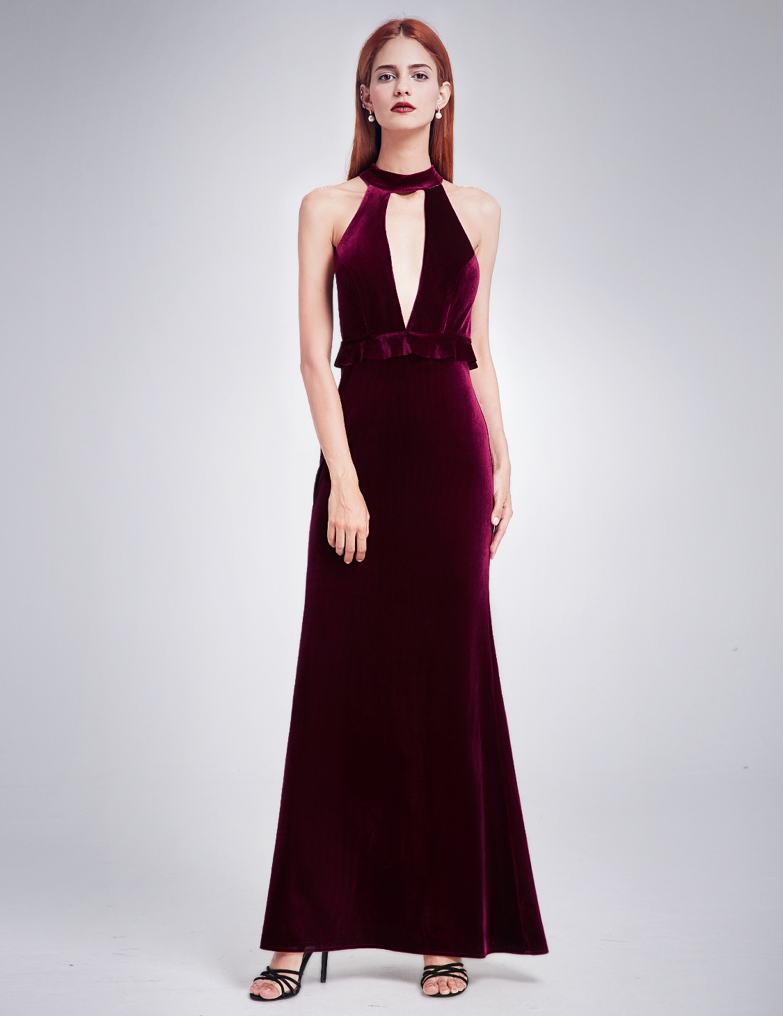 High Neck Halter Evening Gown