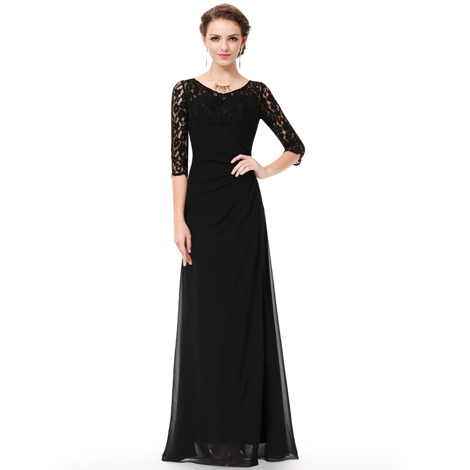 Ever Pretty Women Long Black Bridesmaid Evening Formal Party Prom ...