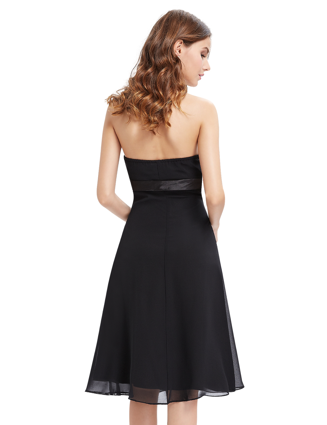 Strapless Flowers Strapless Chiffon Padded Women Party Cocktail Dress