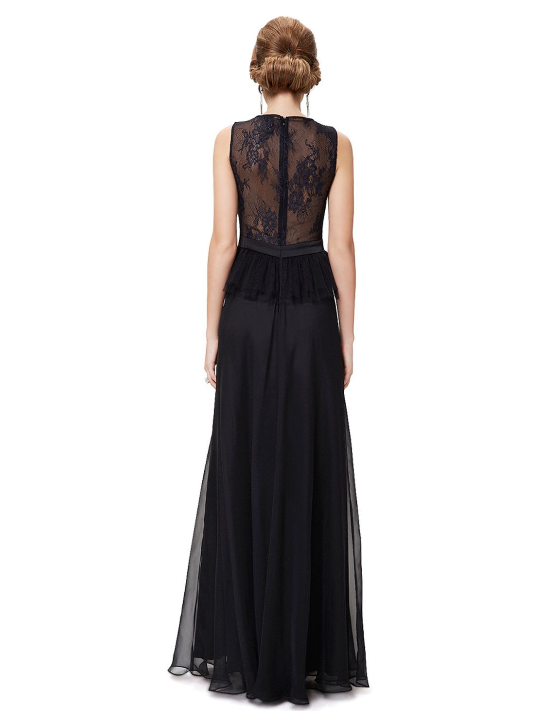 Ever Pretty A Line Black Long Formal Evening Dress Chiffon Prom Gown